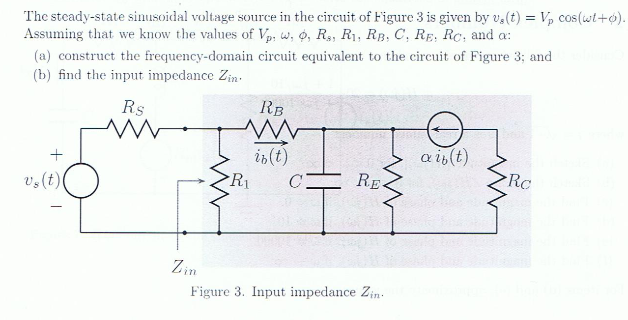 Solved The Steady-state sinusoidal voltage source in the | Chegg.com