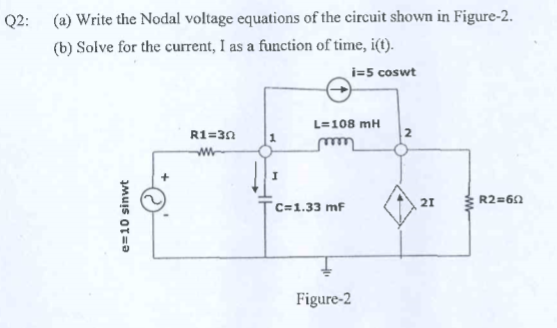 Solved (a) Write the Nodal voltage equations of the circuit | Chegg.com
