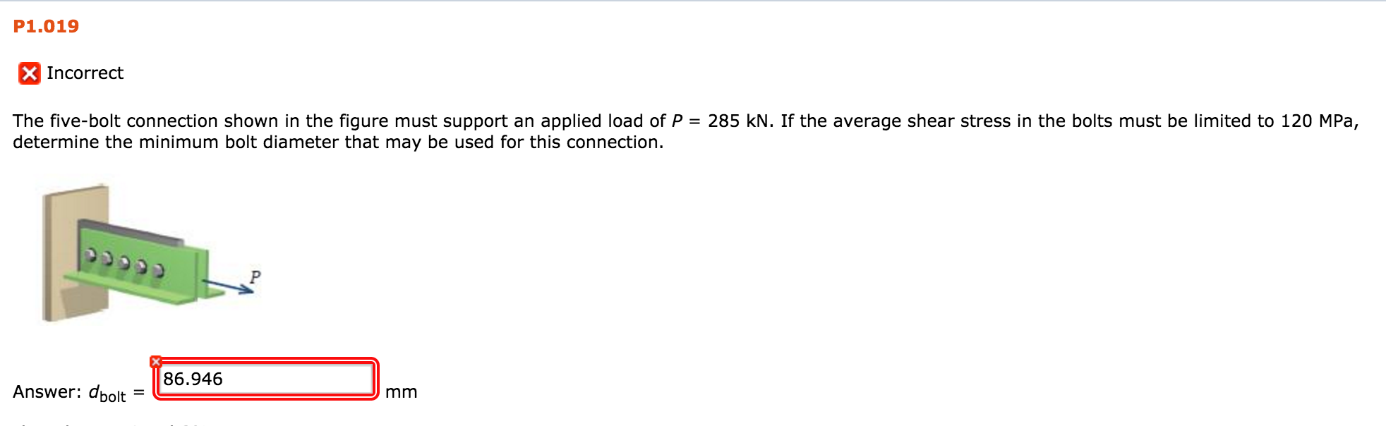 solved-the-five-bolt-connection-shown-in-the-figure-must-chegg