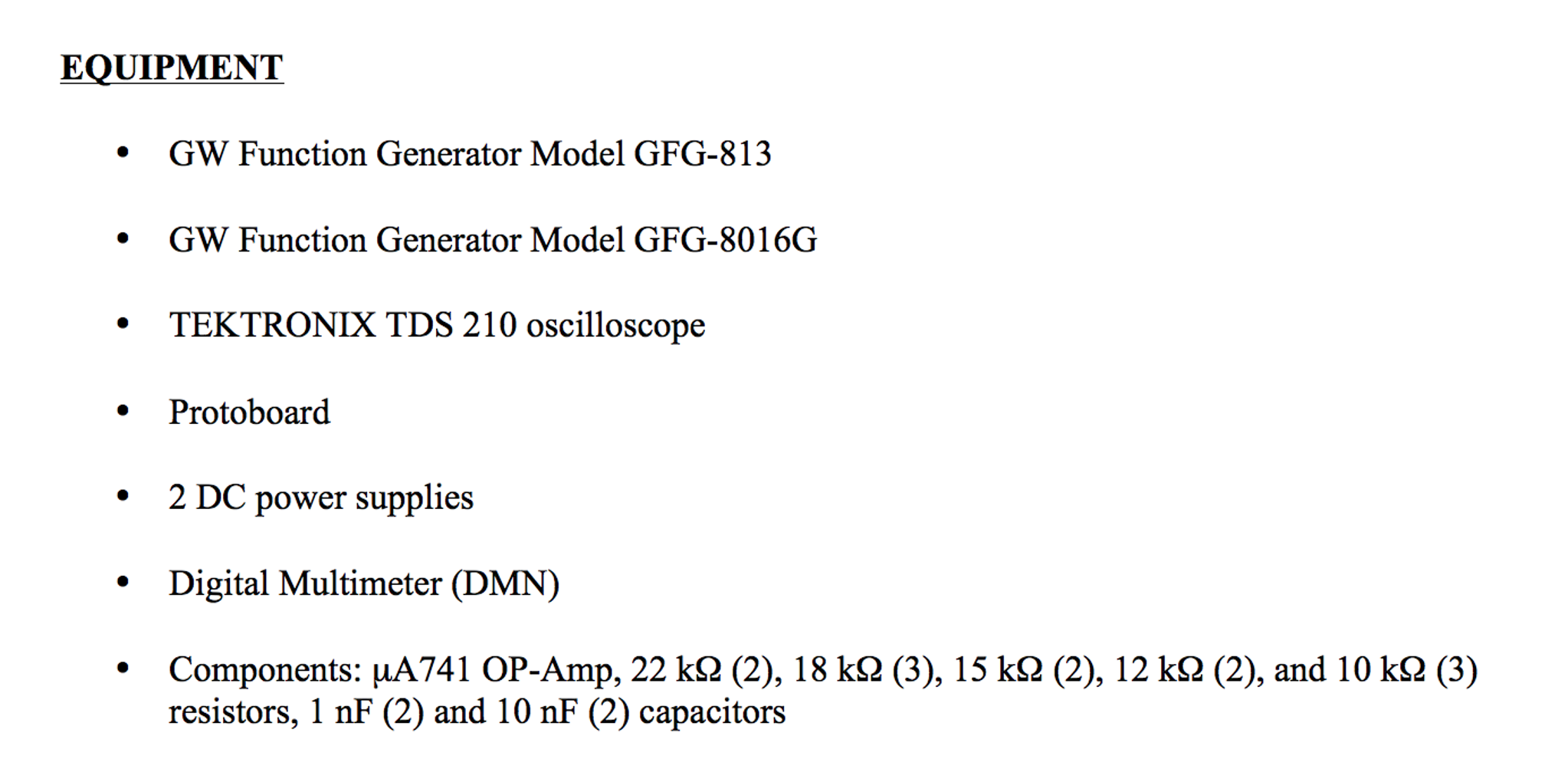 EQUIPMENT GW Function Generator Model GFG-813 GW | Chegg.com