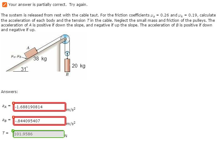 Solved The system is released from rest with the cable taut. | Chegg.com