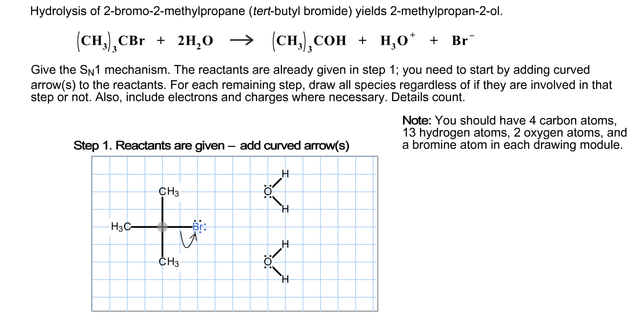 Solved Hydrolysis of 2-bromo-2-methylpropane (tert-butyl | Chegg.com