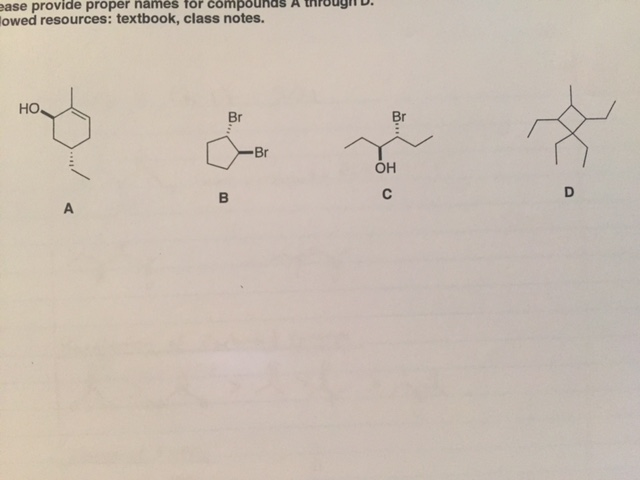 Solved What are the names for these four compounds? The 2nd | Chegg.com