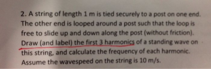 Solved A string of length 1 m is tied securely to a post on | Chegg.com