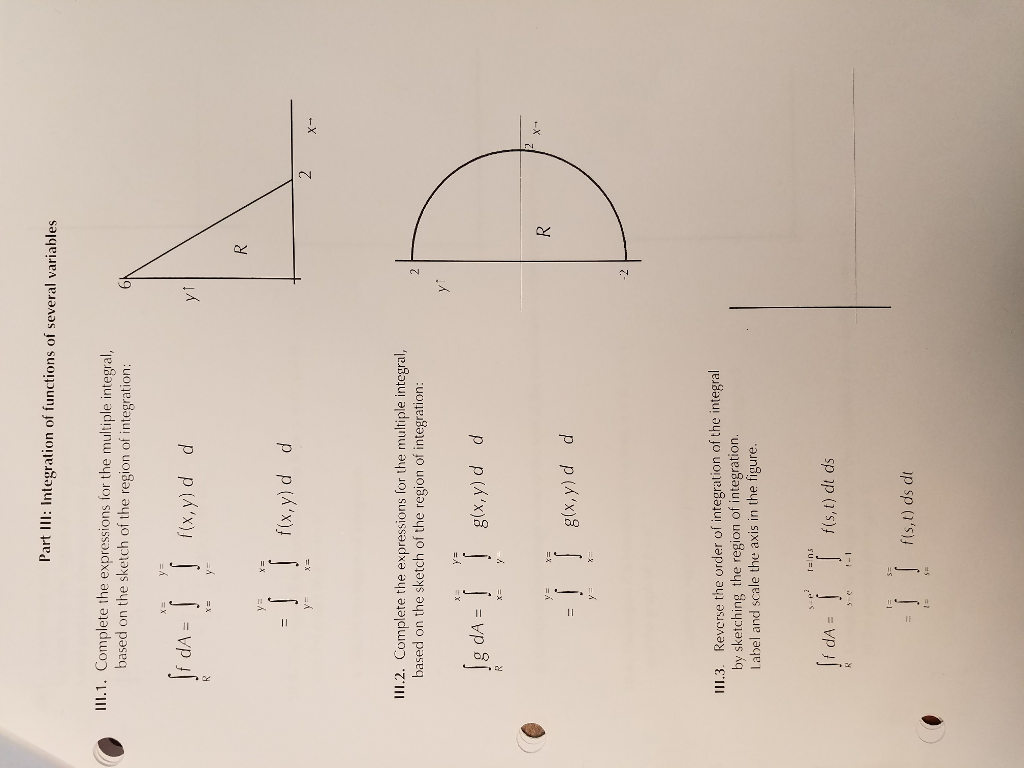 Solved Complete the expressions for the multiple integral, | Chegg.com