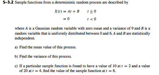 Solved 5-3.2 Sample functions from a deterministic random | Chegg.com