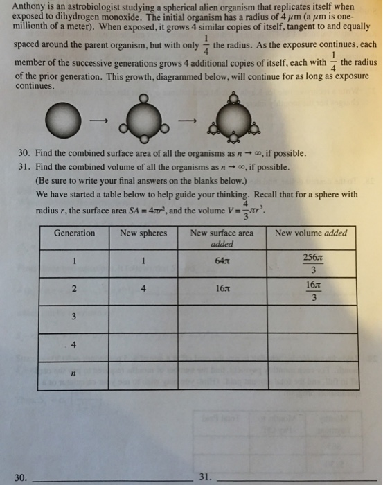 Solved Anthony is an astrobiologist studying a spherical | Chegg.com