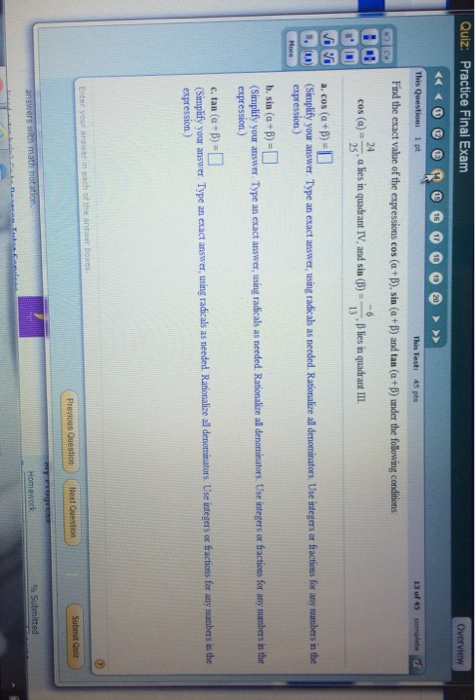 Solved Find the exact value of the expressions cos (alpha + | Chegg.com