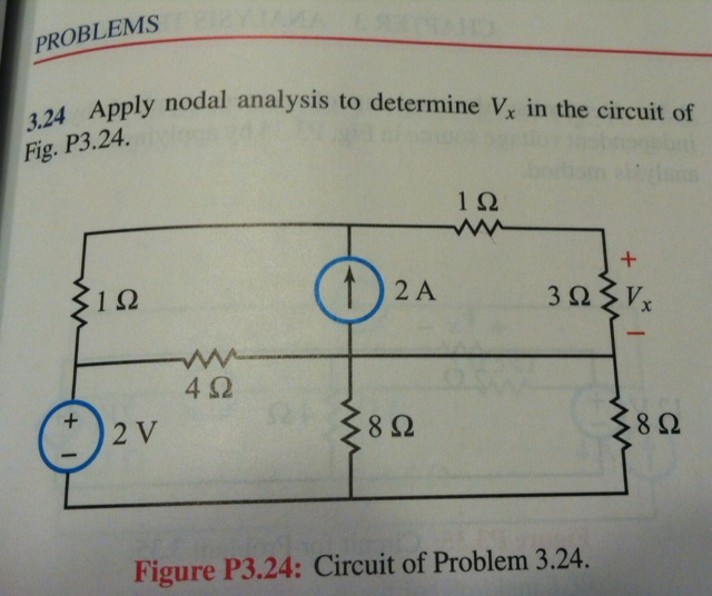 Solved Apply nodal analysis to determine Vx in the circuit | Chegg.com