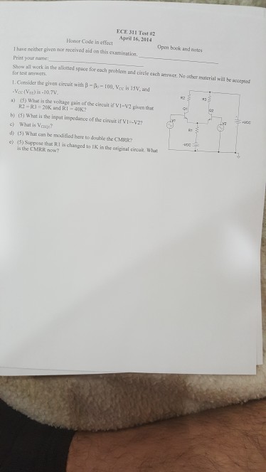 Solved Consider the given circuit with beta = beta_0 = 100, | Chegg.com