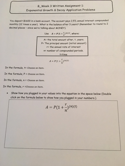 Solved B_Week 3 Written Assignment 1: Exponential Growth & | Chegg.com