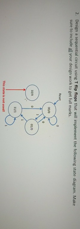Solved Design a sequential circuit using T flip flops that | Chegg.com