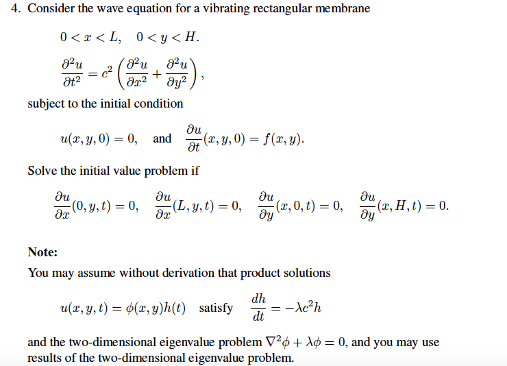 Solved Consider the wave equation for a vibrating | Chegg.com