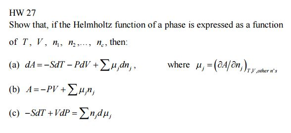 Solved Show that, if the Helmholtz function of a phase is | Chegg.com