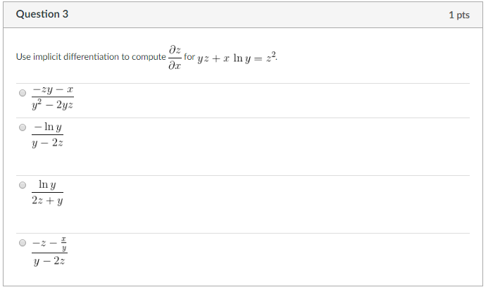 Solved Use Implicit Differentiation To Compute Partial Chegg
