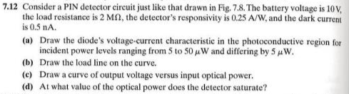 7.12 Consider a PIN detector circuit just like that | Chegg.com