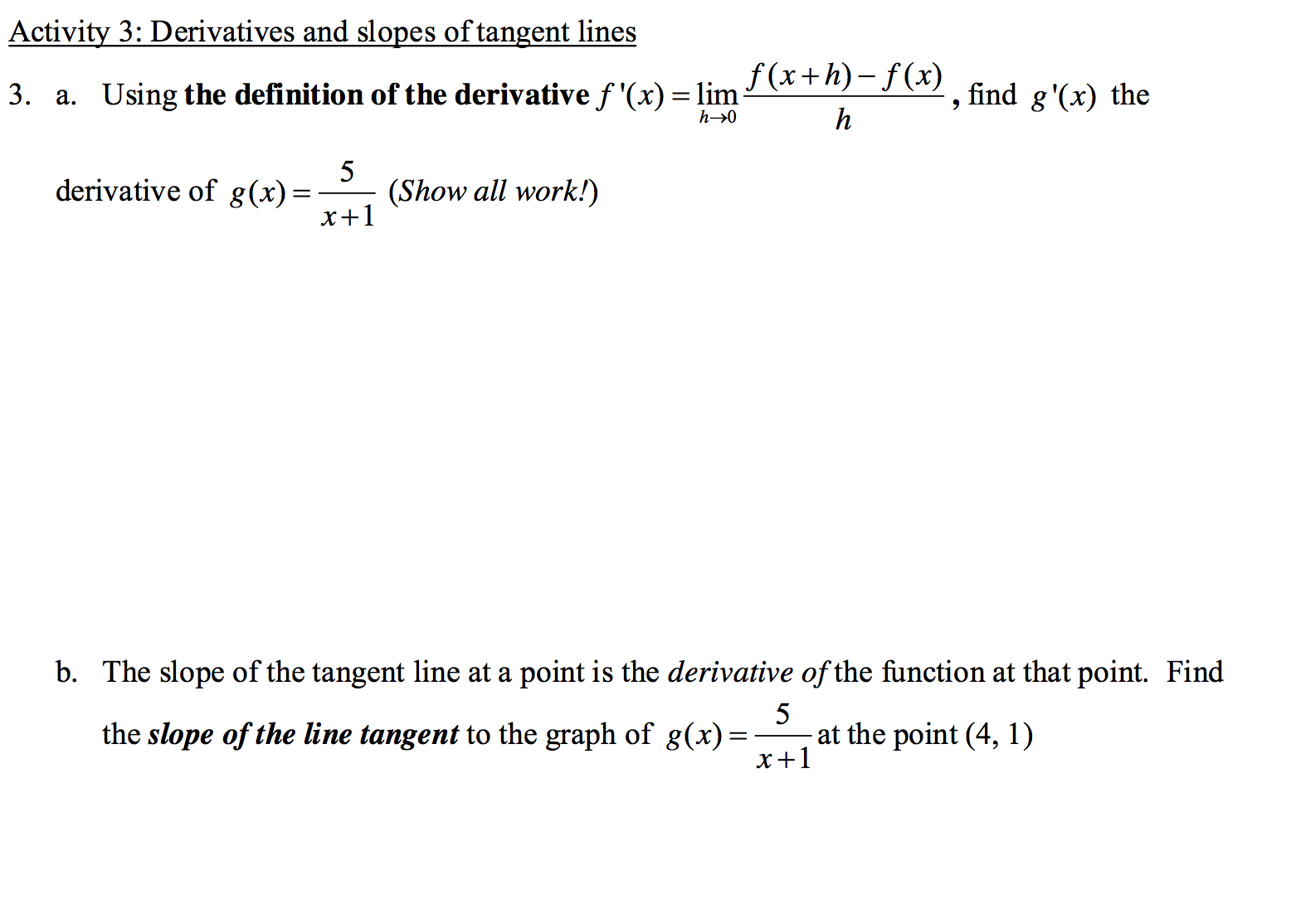 Solved Activity 3 Derivatives And Slopes Of Tangent Lines Chegg Solved Activity 3 Derivatives And Slopes Of Tangent Lines Chegg