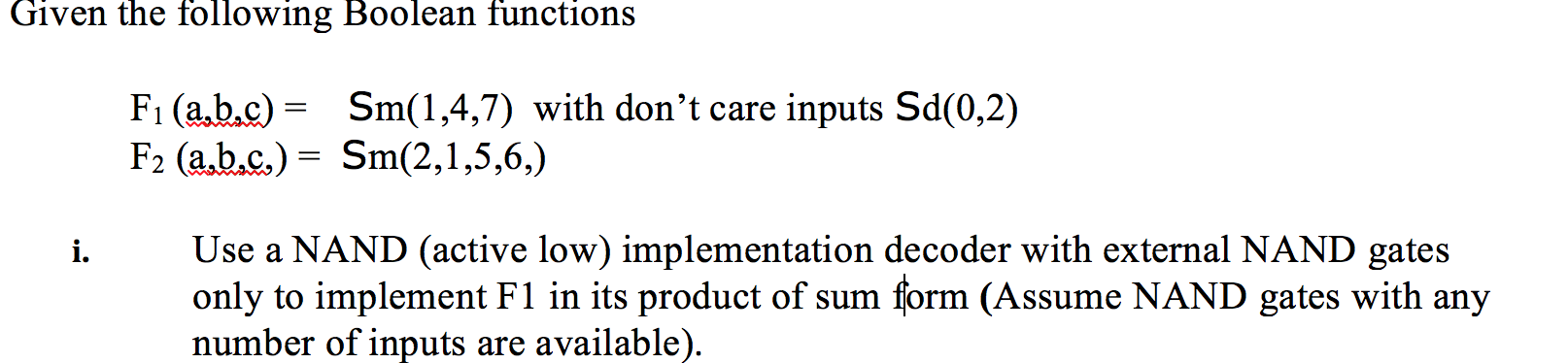 Solved Given The Following Boolean Functions F1 B 