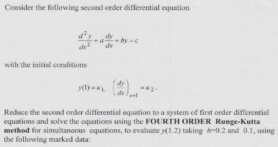 Solved Reduce The Second Order Differential Equation Given