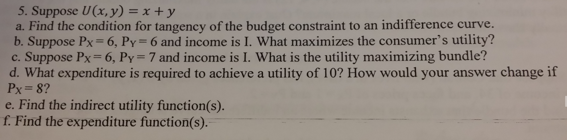 Solved: Suppose U(x,y) = X + Y Find The Condition For Tang... | Chegg.com