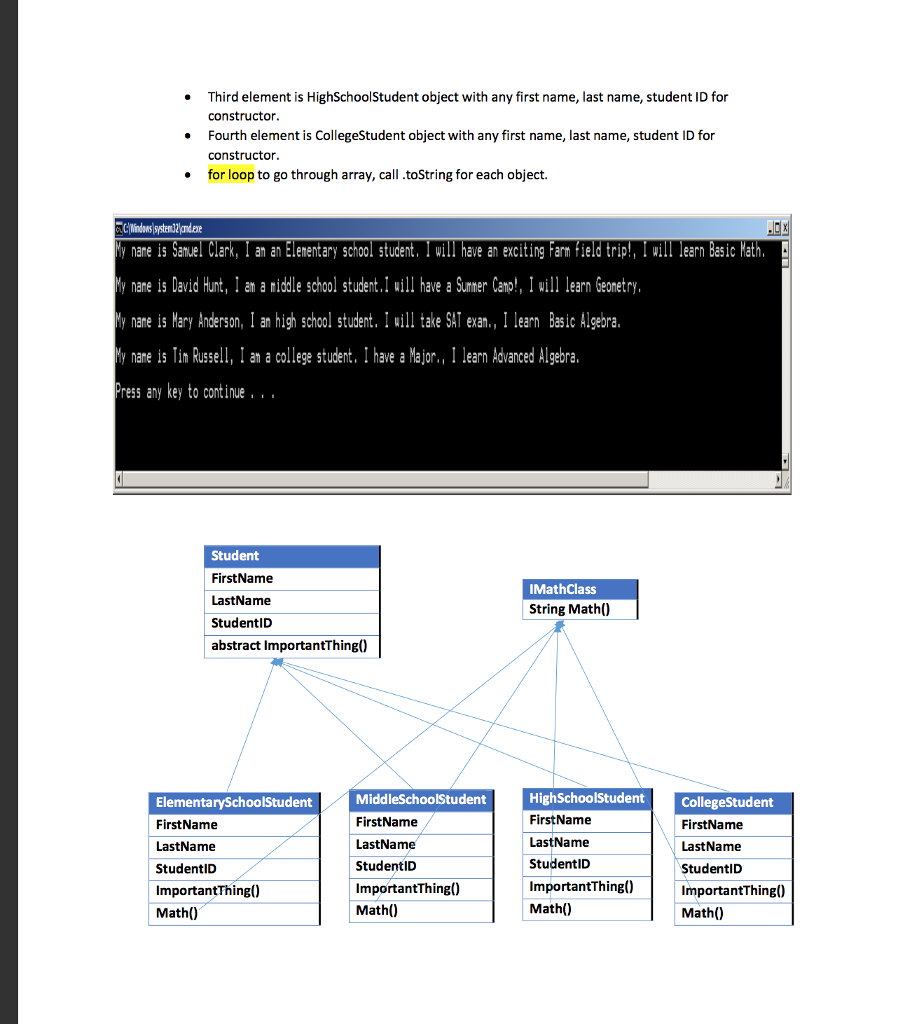 Solved 1. Create an abstract class "Student.cs". Read page | Chegg.com
