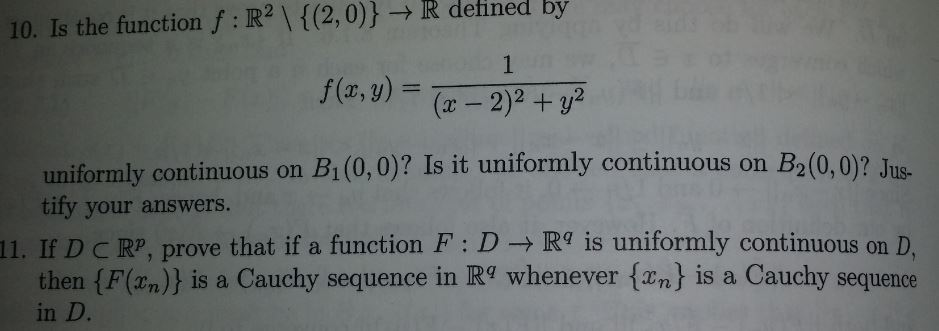 Solved Is the function f :R2\{(2,0)} rightarrow R defined by | Chegg.com