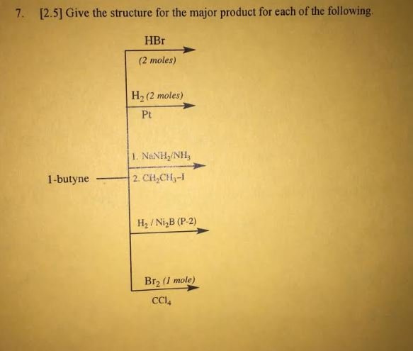 Solved 7. [2.5] Give the structure for the major product for | Chegg.com