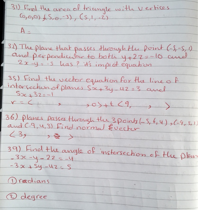 Solved Find the area of triangle with vertices (0, 0, 0), | Chegg.com