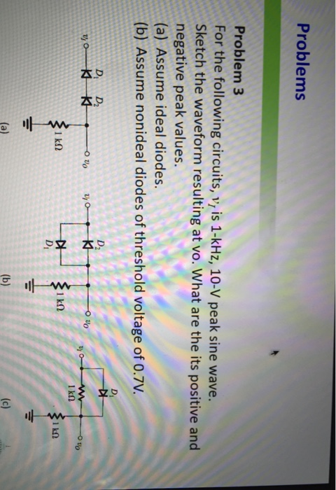 Solved For The Following Circuits 17 Is 1 Khz 10 V Peak