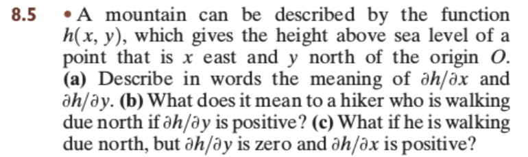 Solved 8.6 Let h(x, y) describe a mountain as in Problem | Chegg.com