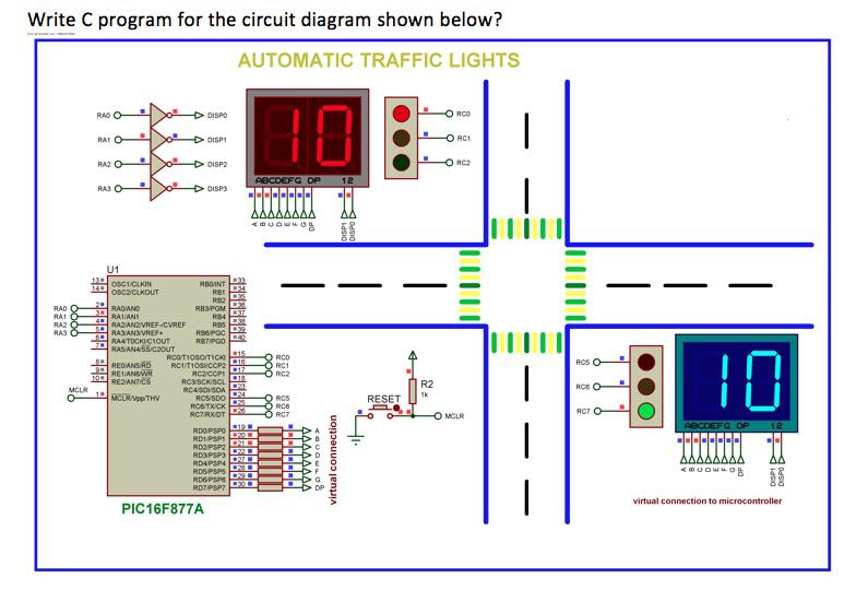 Write C program for the circuit diagram shown below? | Chegg.com