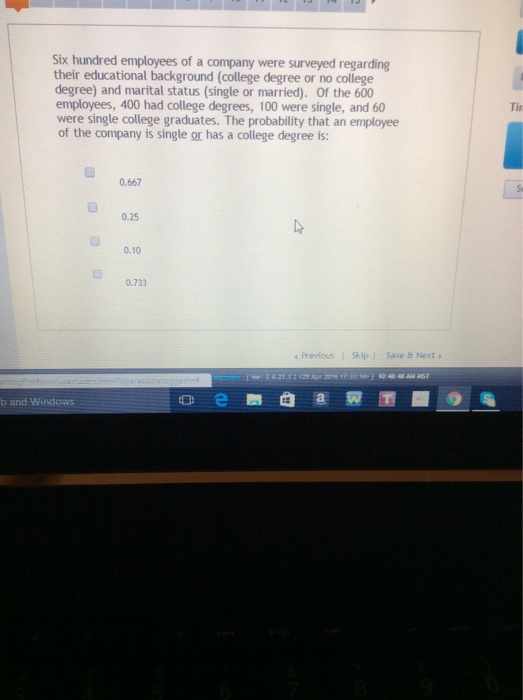 Solved Six hundred employees of a company were surveyed | Chegg.com