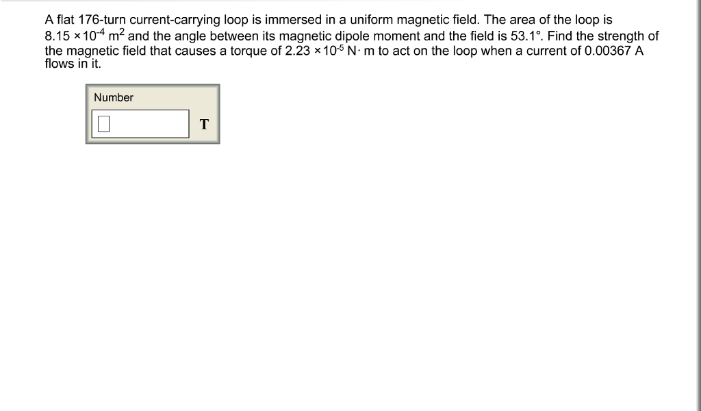 Solved A flat 176-turn current-carrying loop is immersed in | Chegg.com