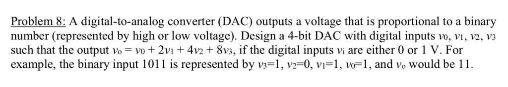 Solved Problem 8: A digital-to-analog converter (DAC) | Chegg.com