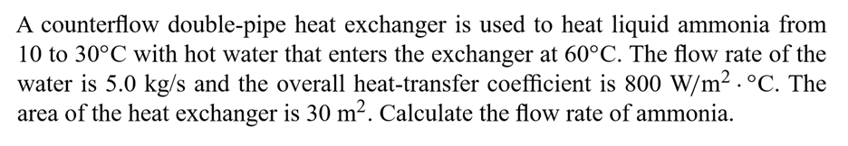 Solved A counterflow double-pipe heat exchanger is used to | Chegg.com
