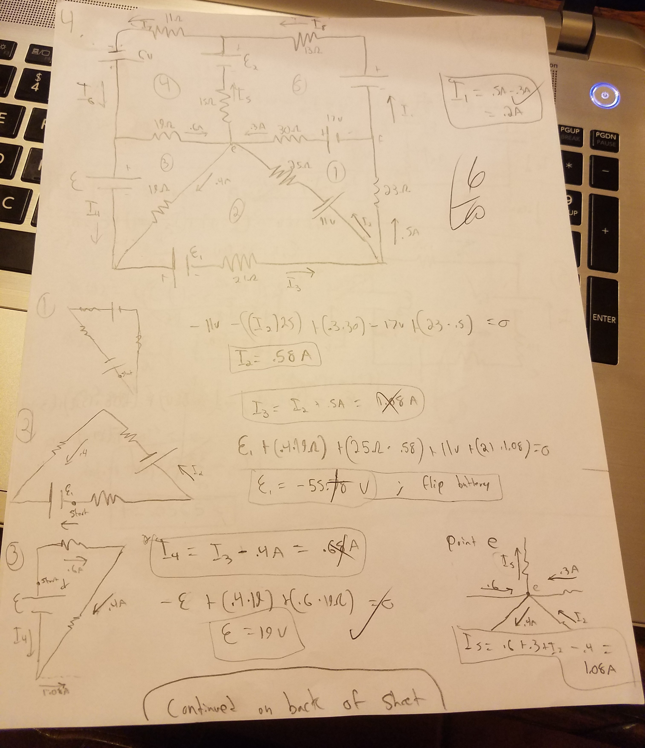 Solved A Multi Loop Circuit Is Shown In The Figure Some 