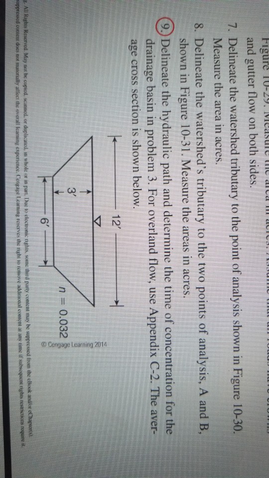 Solved and gutter flow on both sides. Measure the area in | Chegg.com