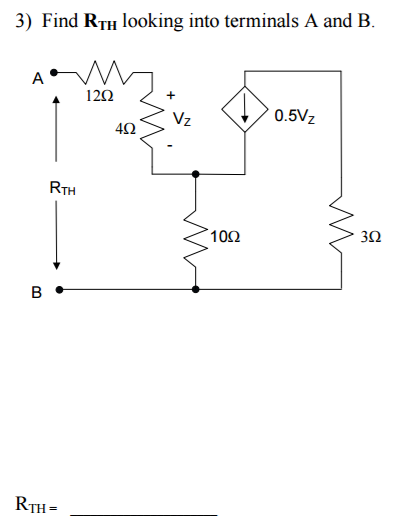 Solved Find R_th looking into terminals A and B. | Chegg.com