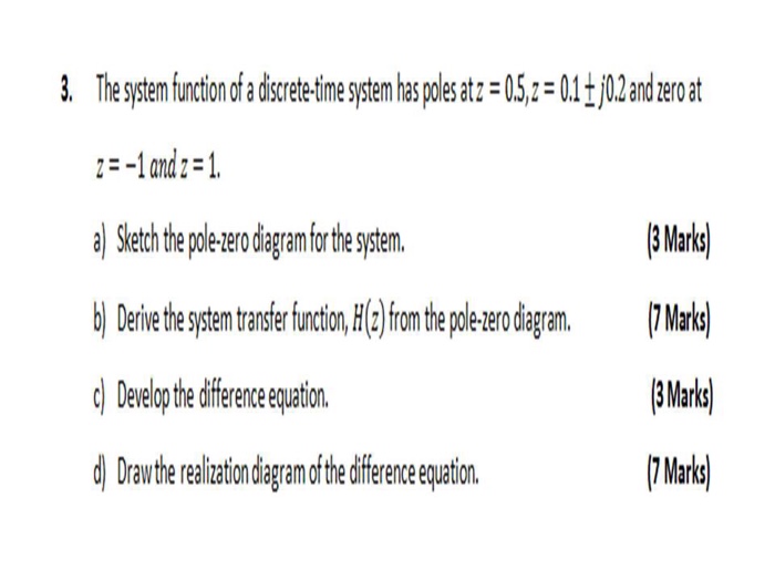 Solved The system function of a discrete-time system has | Chegg.com