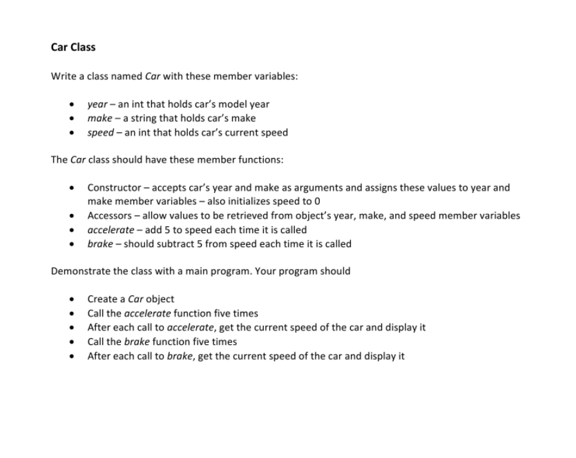 Solved Car Class Write A Class Named Car With These Member 4865