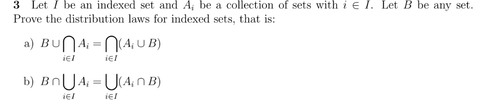 Solved let I be an indexed set and Ai be a collection of | Chegg.com