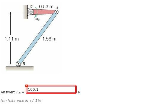 Solved The crank OA rotates in the vertical plane with a | Chegg.com