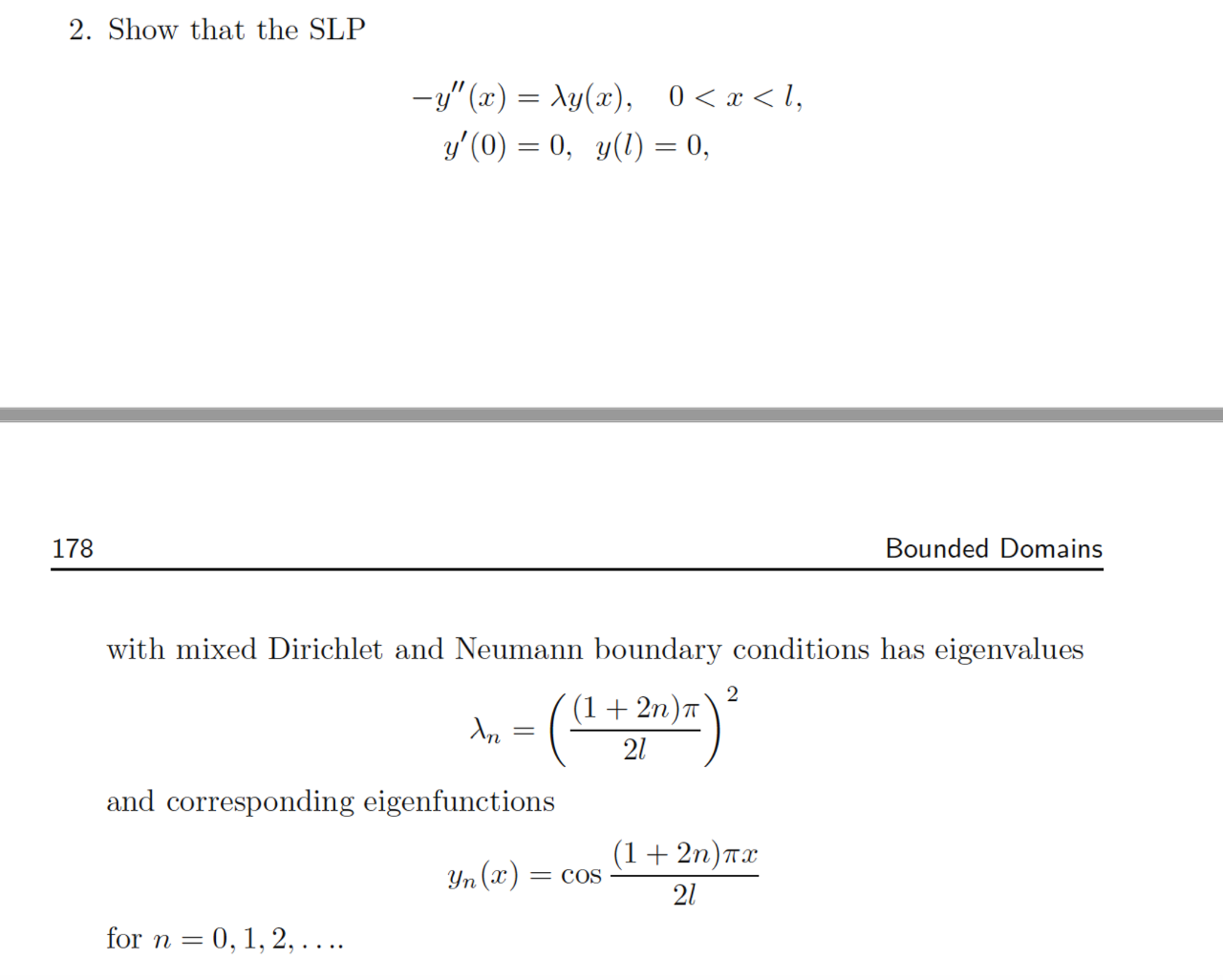 Solved 2. Show that the SLP Bounded Domains 178 with mixed | Chegg.com