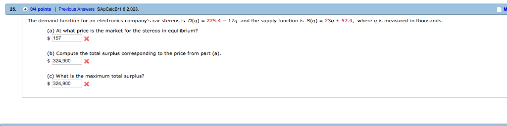 Solved The demand function for an electronics company's car | Chegg.com