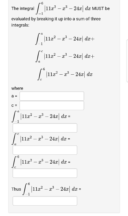 Solved The integral1122-r- 24 da MUST be evaluated by | Chegg.com