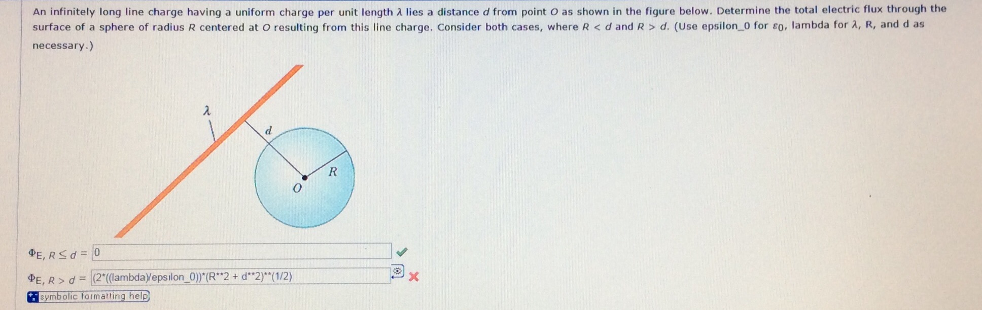 Solved An infinitely long line charge having a uniform | Chegg.com