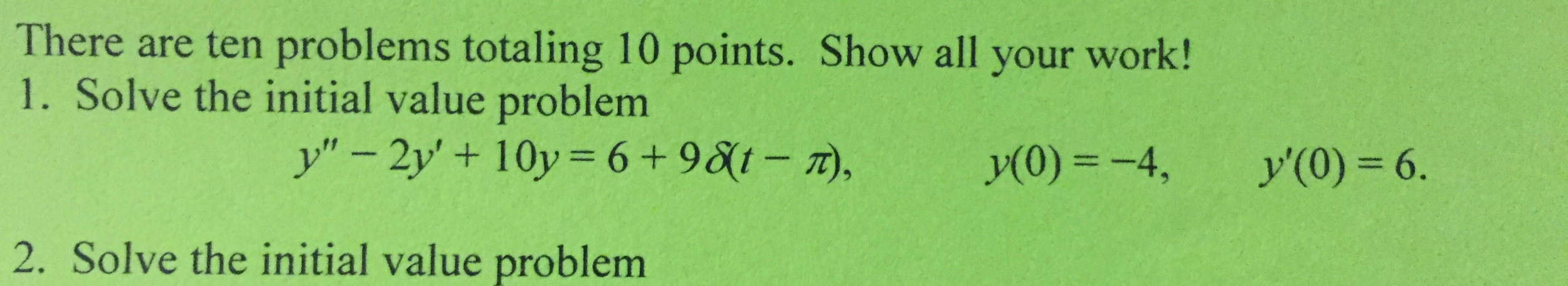 Solved There are ten problems totalling 10 points. Show all | Chegg.com
