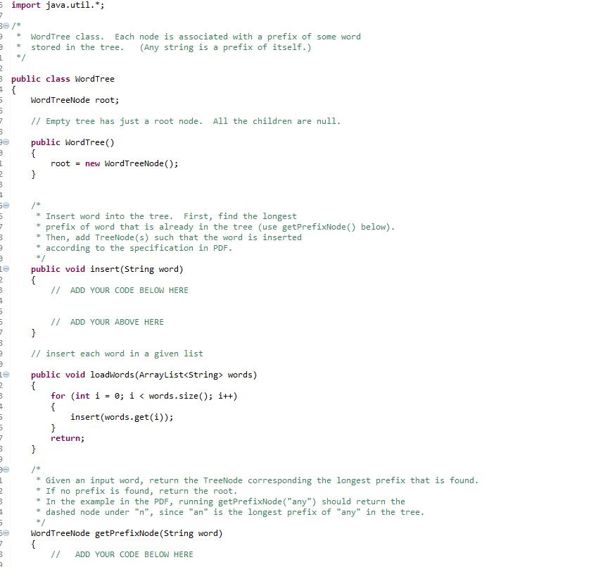 Solved WordTree Data Structure Here we define a special kind | Chegg.com