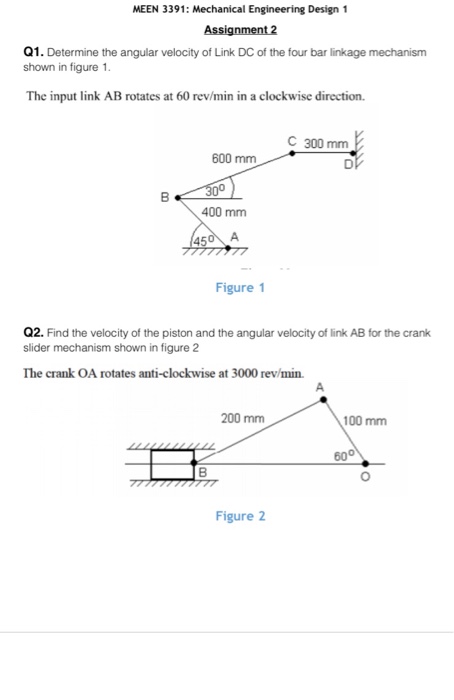Solved Determine the angular velocity of Link DC of the four | Chegg.com