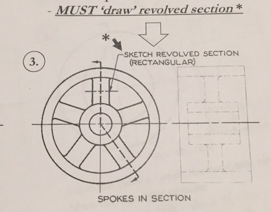 Must draw revolved section, sectional view. can | Chegg.com